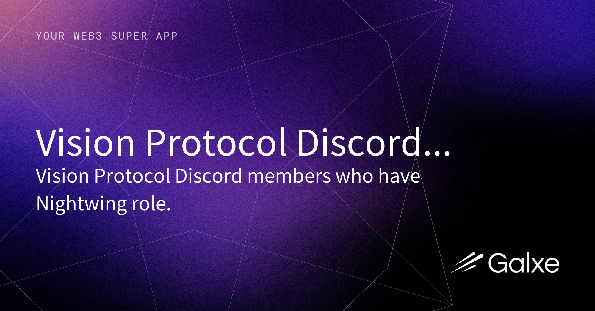 Vision Protocol Discord Nightwing Credential | Galxe